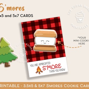 Smores COOKIE CARD, You Are Appreciated SMORE Than You Know, Teacher ...
