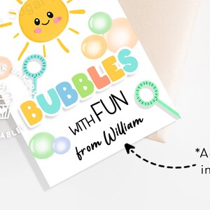 End of the School Year Bubble GIFT TAG, Editable Summer Tags, I Hope ...