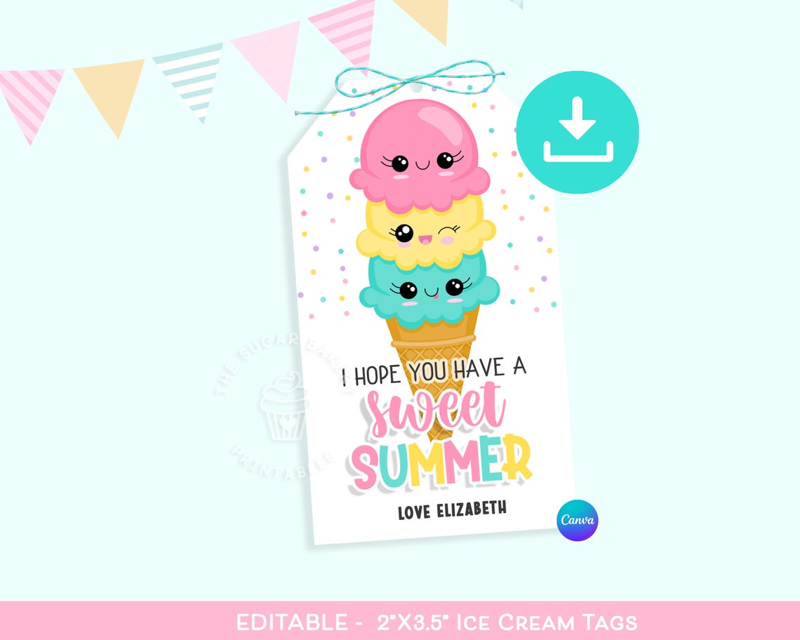 Have a SWEET SUMMER Tag Popsicle Ice Cream Printable Treat Tag End of ...