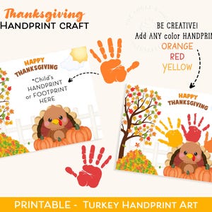 Thanksgiving Turkey Handprint Art Fall Handprint Craft Fall Art for ...