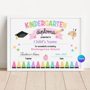 Editable Kindergarten Diploma, Kindergarten Graduation Diploma ...