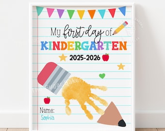 First Day of School Handprint Craft, Back to School Poem Handprint Art ...