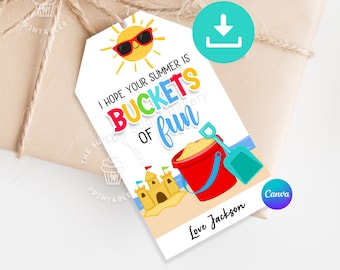 End of Year Gift Tag | Buckets of Fun Printable Tag | Summer Student ...