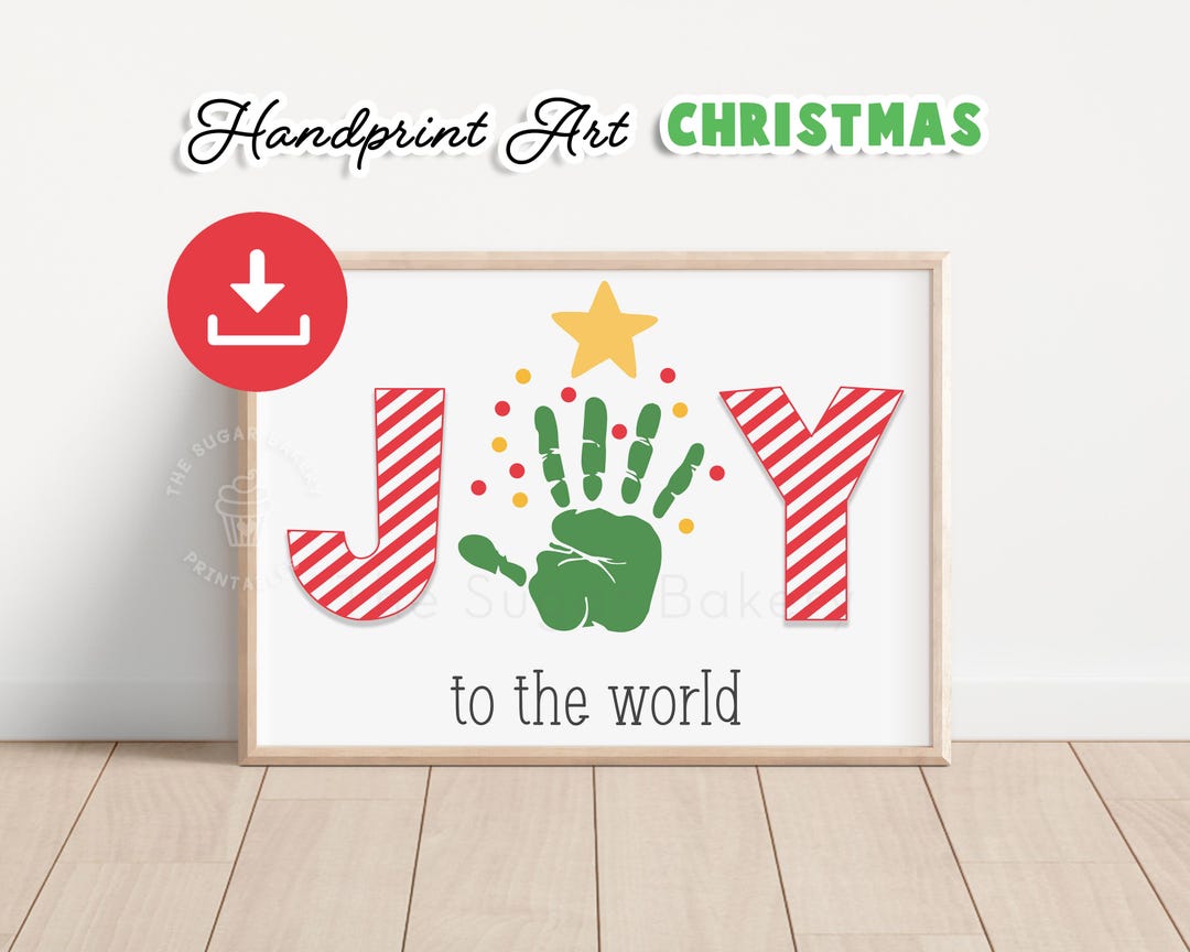 JOY Christmas Tree Handprint Art, Preschool Handprint Art Craft ...