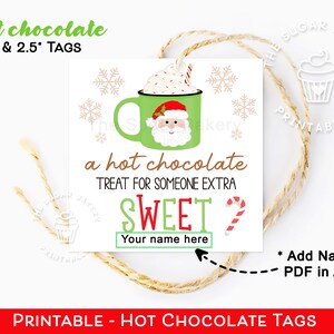 A Hot Chocolate TREAT for Someone Sweet TAG, Hot Chocolate Favors Tag ...