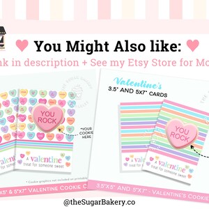 Conversation HEART Cookie Card, 3.5x5 Mini Cookie Card, Happy VALENTINE ...