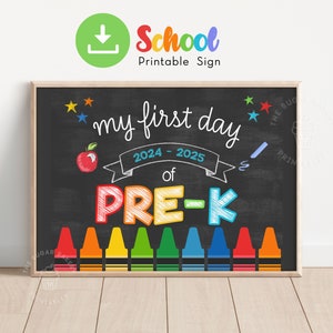 First Day of PREK School SIGN, Printable PRE-K Sign 1st Day Prek First ...