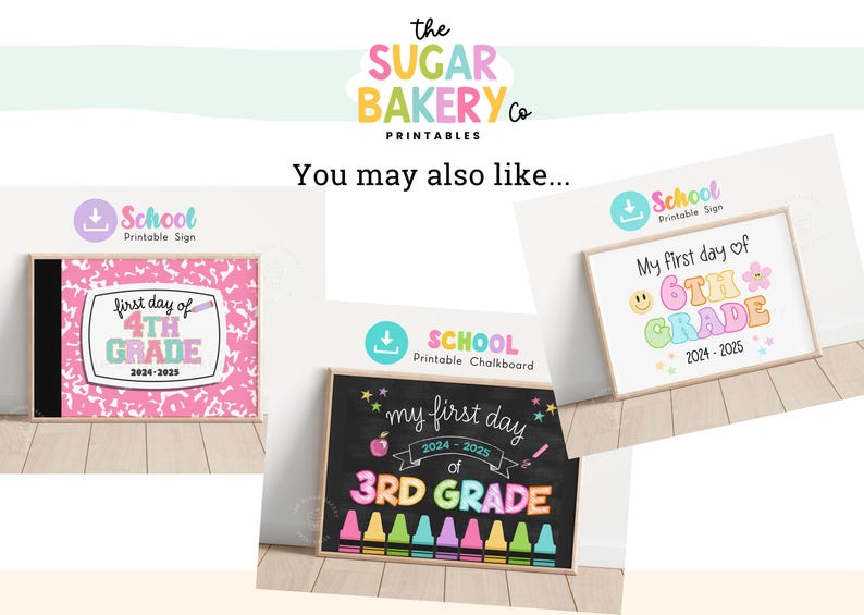 First Day of 3rd Grade Sign Printable School Hello 3rd GRADE SIGN Girl ...