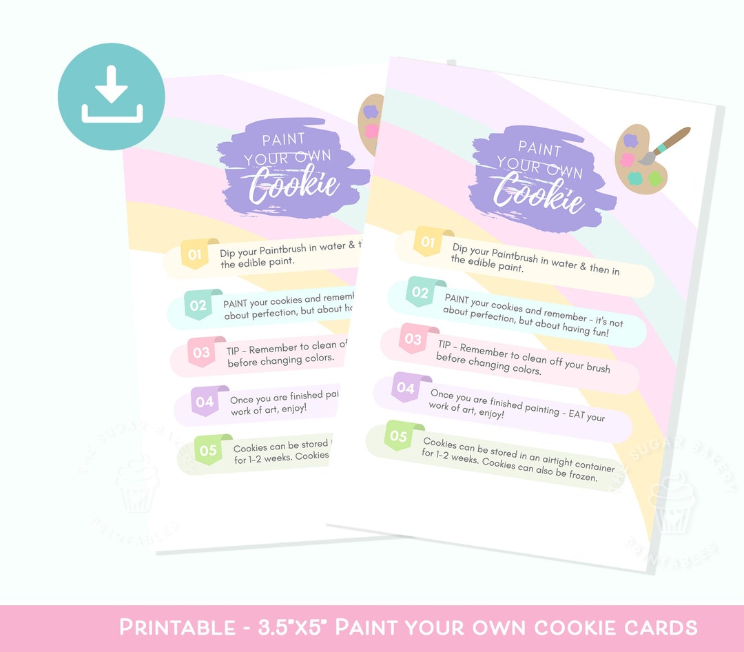Printable PYO COOKIE Card Instructions, Instant Download or Easter ...