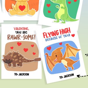 Printable DINOSAUR Valentine Cards, Dinosaur Valentine PRINTABLE ...