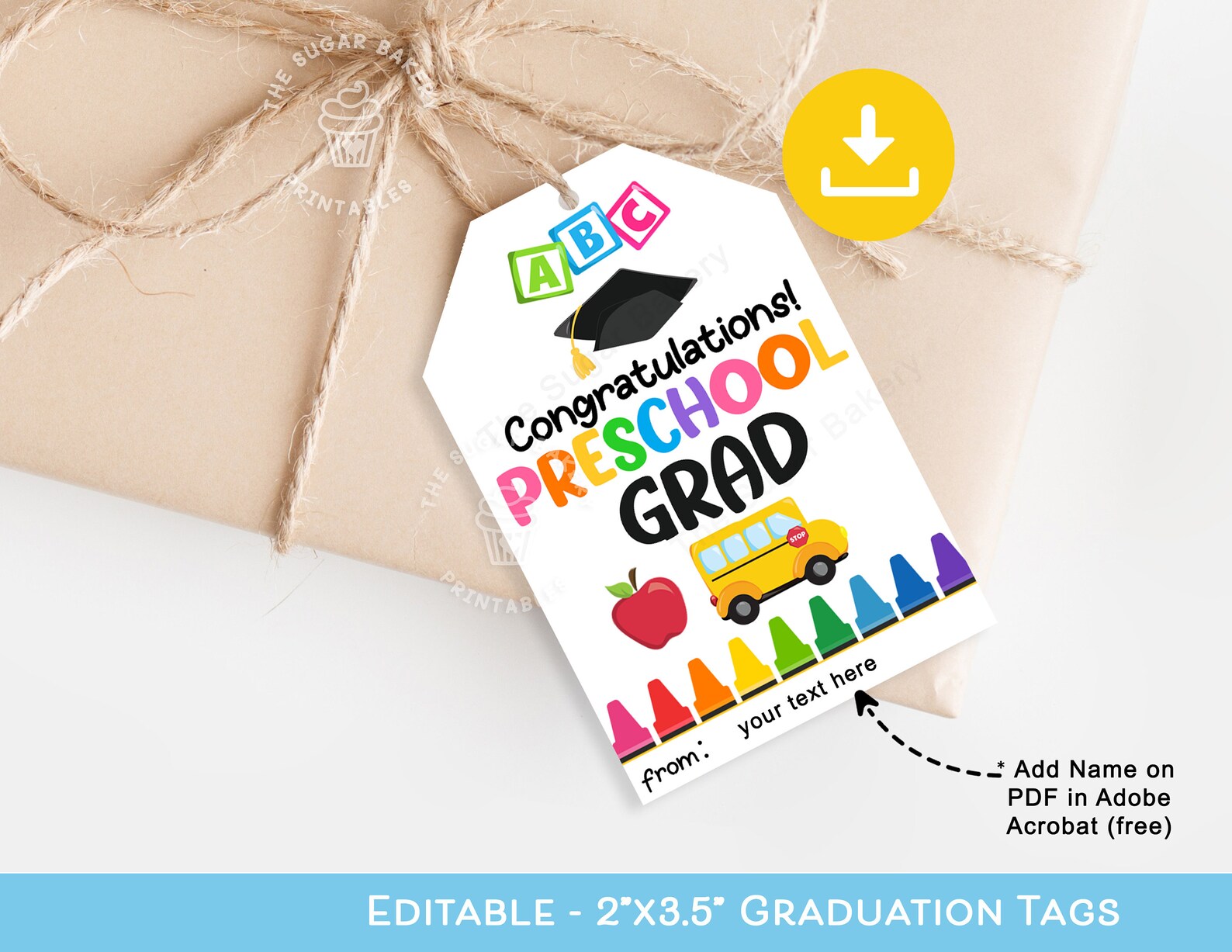Preschool Graduation Tags, Congratulations PRESCHOOL GRAD Tag ...