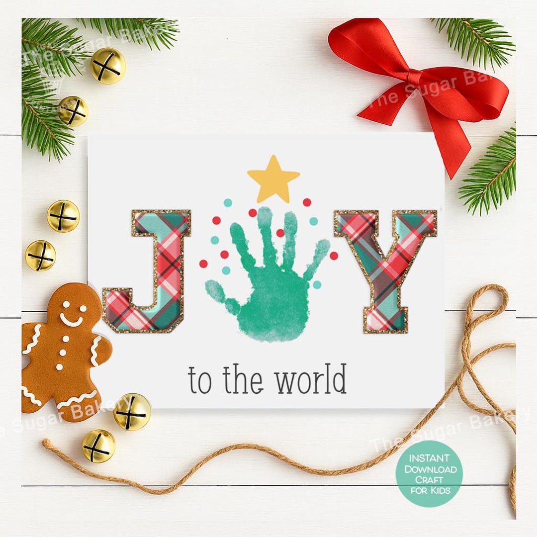 JOY Christmas Tree Handprint Art, Christmas Handprint Footprint Craft ...