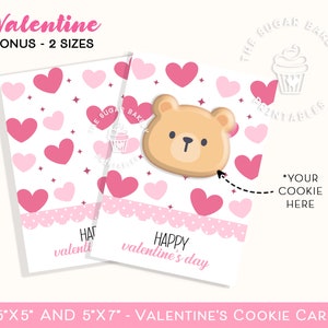 Happy Valentine's Day Cookie Cards, Sweetheart Valentine Cookie Card ...