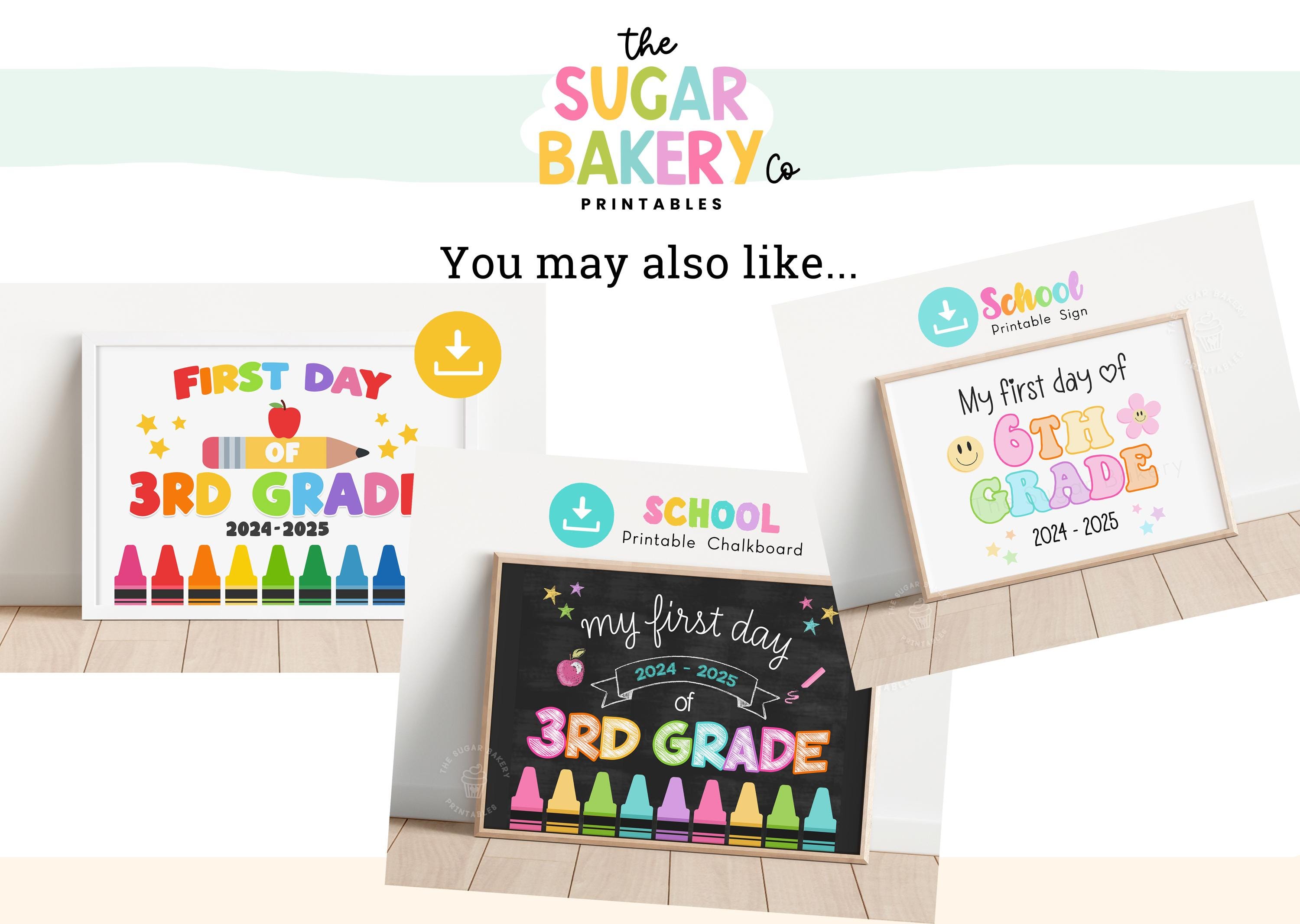 First Day of 2nd Grade School Sign Printable EDITABLE Back to School ...