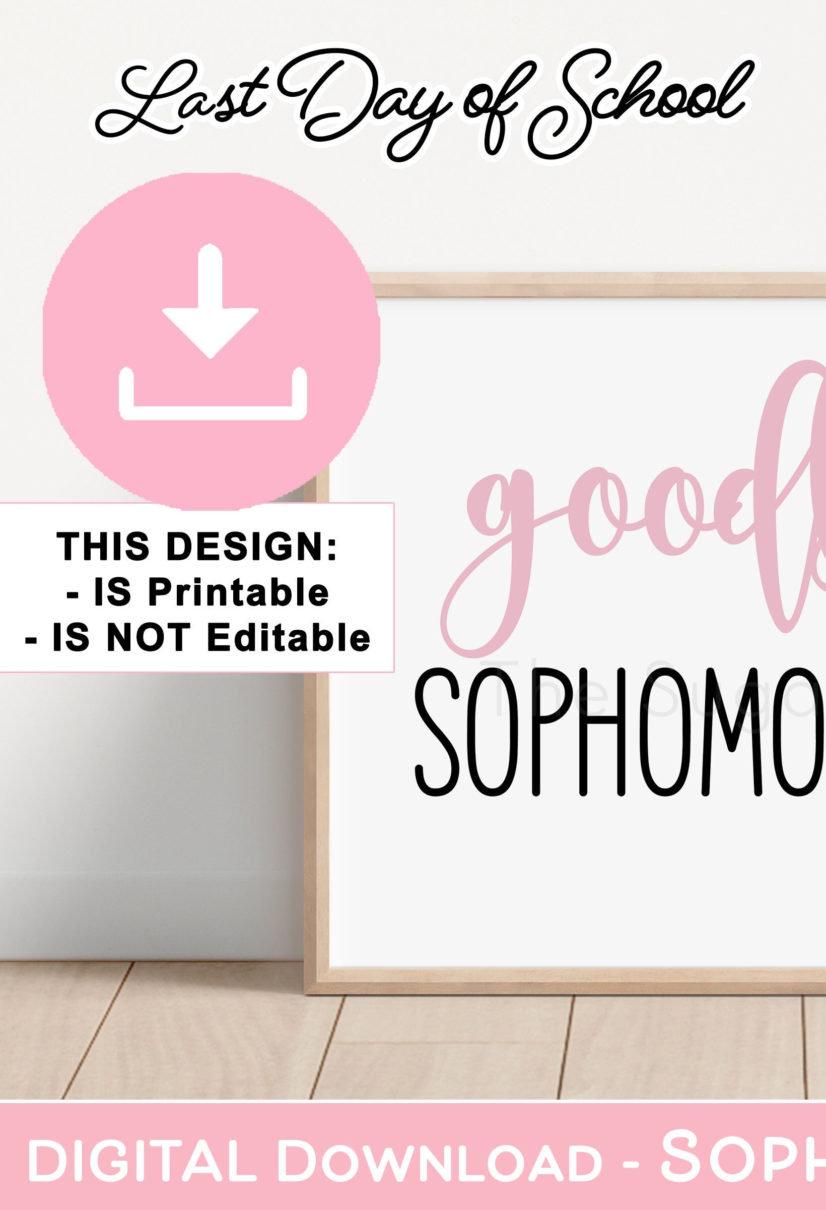 Goodbye SOPHOMORE YEAR Sign, Last Day of 10th Grade, Last Day Sophomore ...