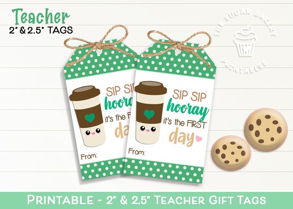 Sip Sip Hooray Happy First Day Tags First Day of School Tags - Etsy