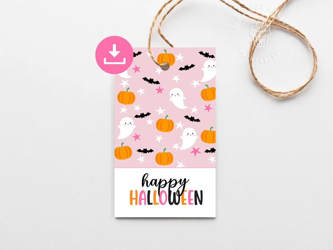 Happy Halloween Treat Tags, Halloween Candy Treat Tag, Halloween Party ...