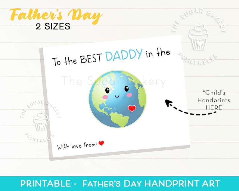 Fathers Day Handprint Craft Printable Best DADDY in the WORLD Handprint ...