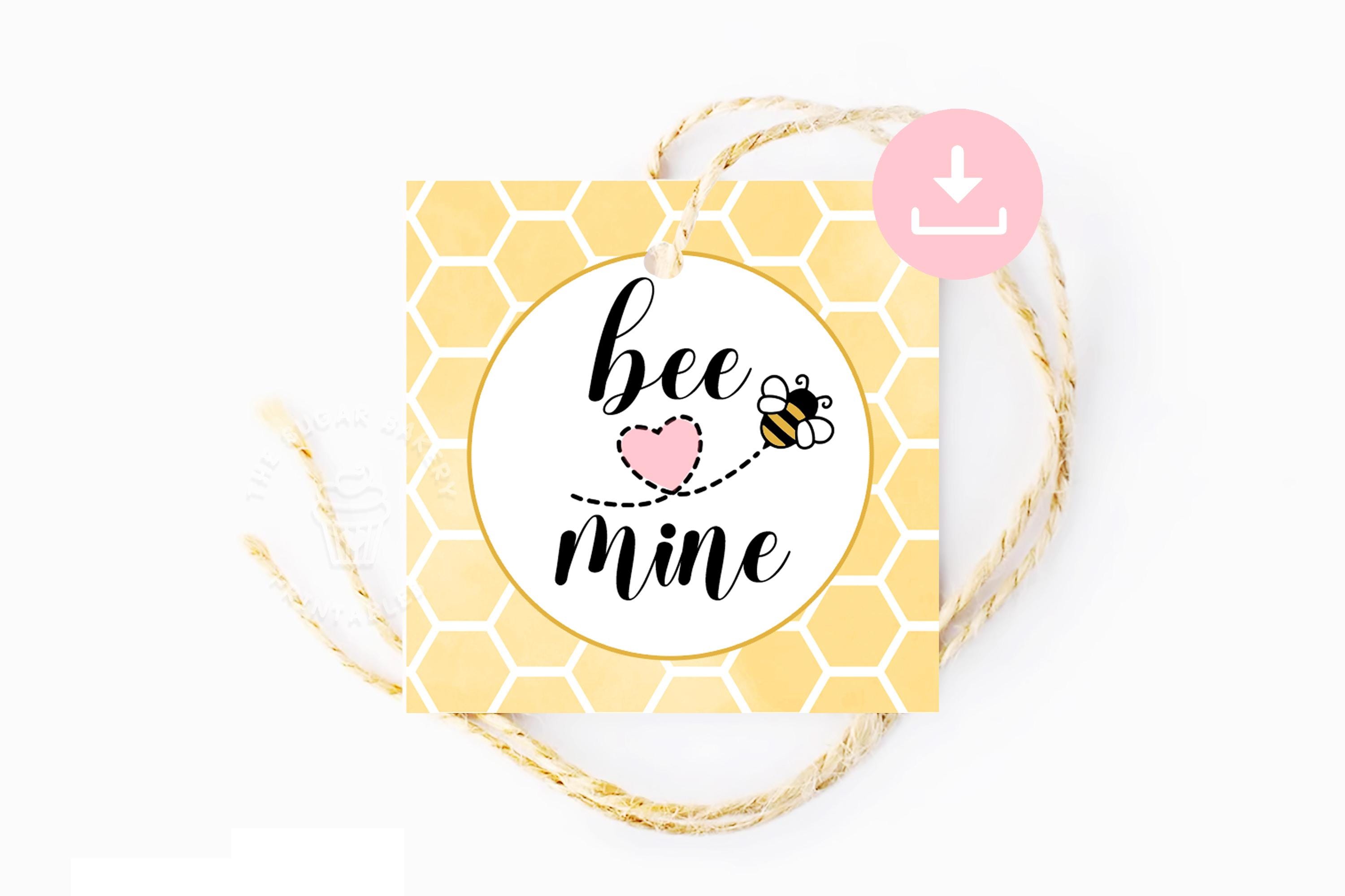 BEE MINE Valentine Cookie Tags, Printable Valentine Treat Tags, Bee ...