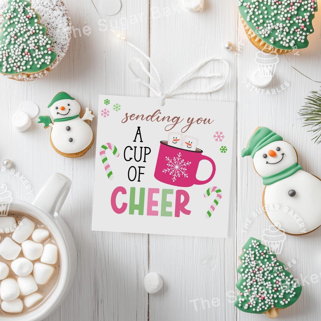 Hot Chocolate Gift Tag Printable, Cup of Cocoa Christmas Tag, Winter ...