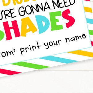 End of the Year Sunglasses GIFT TAGS, 'your Future is so Bright, You're ...