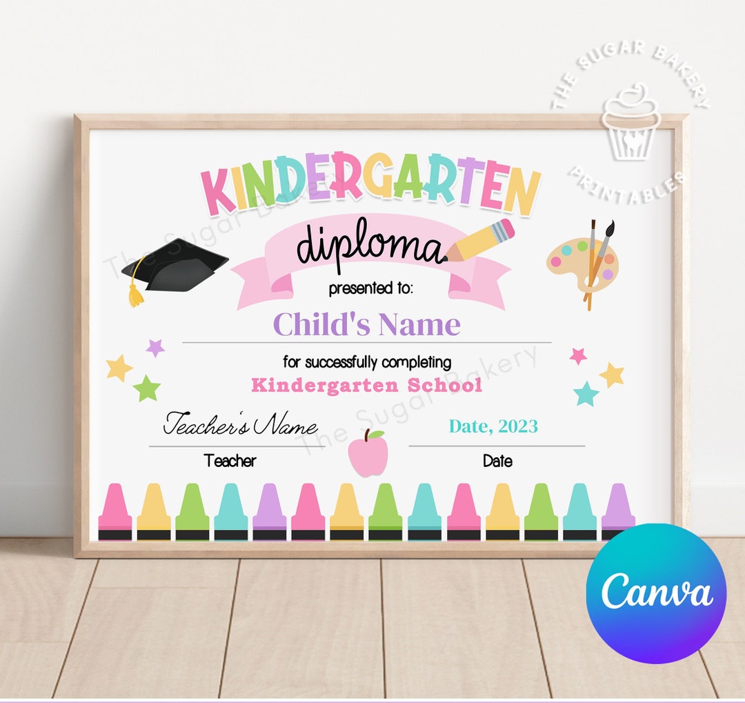 Editable Kindergarten Diploma, Kindergarten Graduation Diploma ...