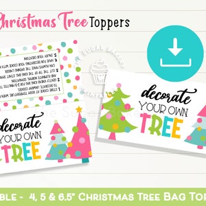 Decorate Christmas Tree Cookie Topper, Christmas Cookie, Printable DIY ...