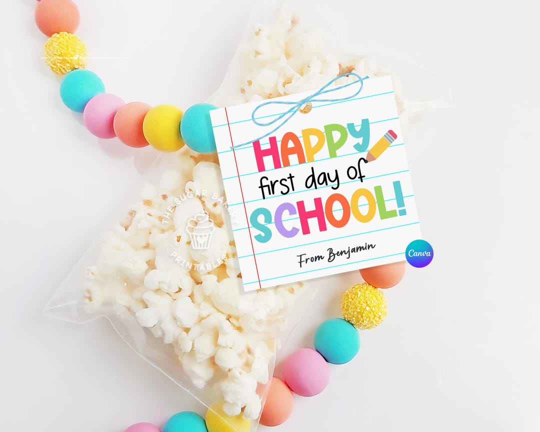 Happy First Day of School Tags, Back to School Tags, First Day of ...