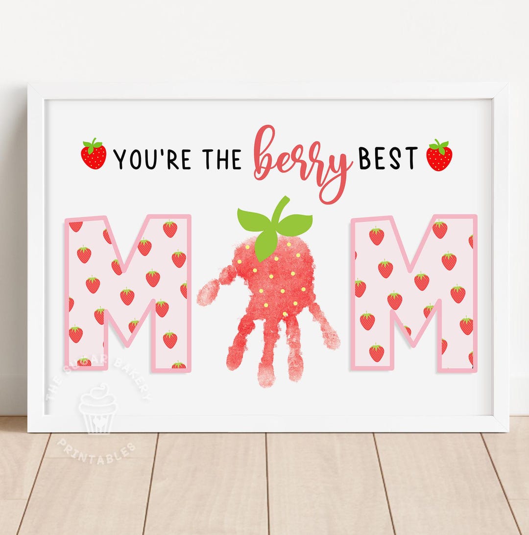 Mothers Day Berry Handprint Strawberry HANDPRINT Art for Kids BERRY ...