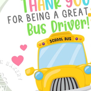 BUS DRIVER Thank You Tags, Thank You Bus Driver Cookie Tags, End of ...