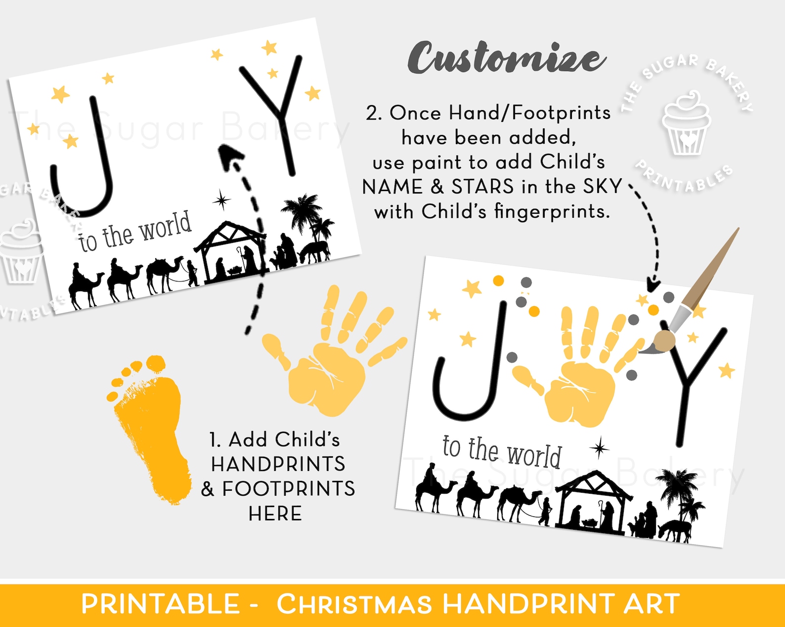 Christmas NATIVITY Handprint Art, JOY to the World, Sunday School Craft ...