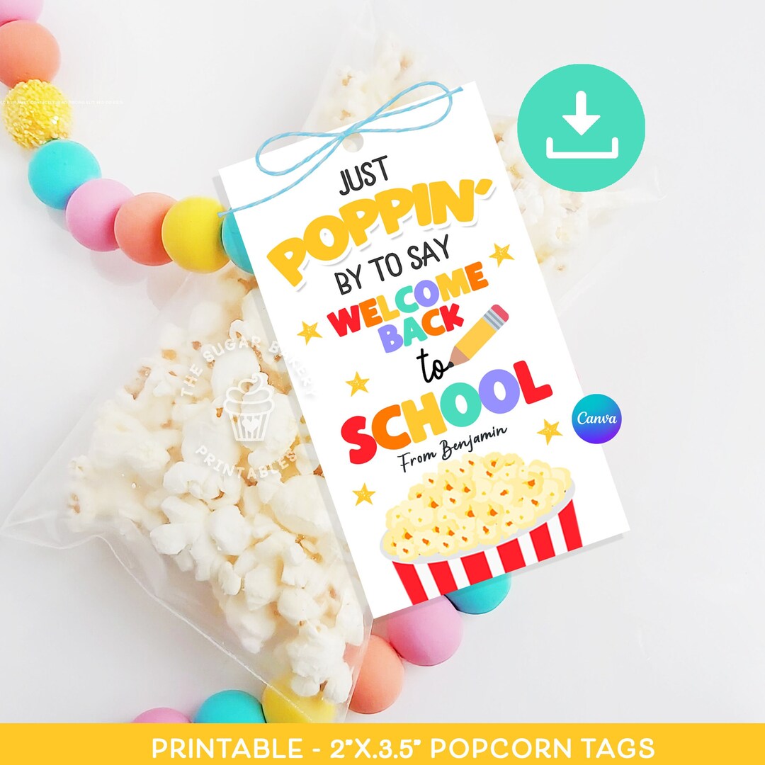 POPCORN Teacher Appreciation Tag, Thank You Teacher Printable Poppin ...