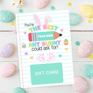 Printable Easter Teacher Gift Card Holder, Teacher Gift for Easter ...