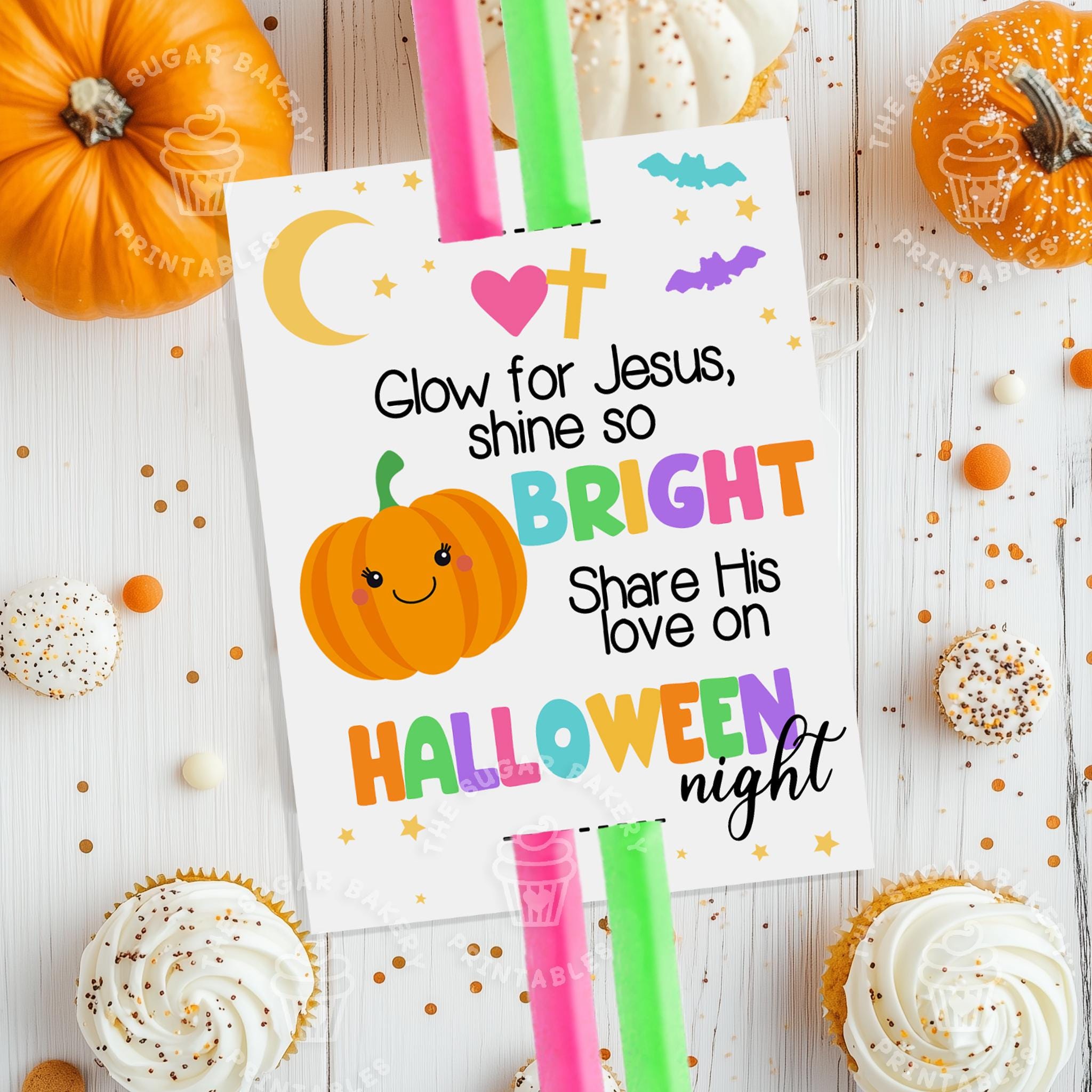 Christian Halloween Glow Stick Tags Printable, Let Your Light Shine ...
