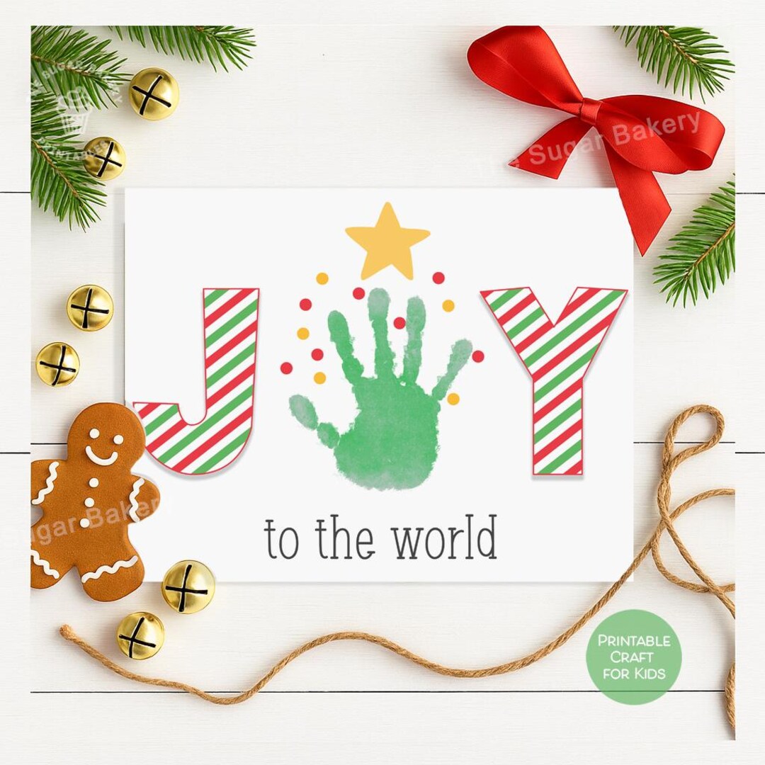 JOY Christmas Tree Handprint Art, Preschool Handprint Art Craft ...