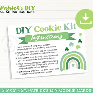 St Patrick's Day DIY COOKIE Kit Instructions, Printable St. Patrick's ...