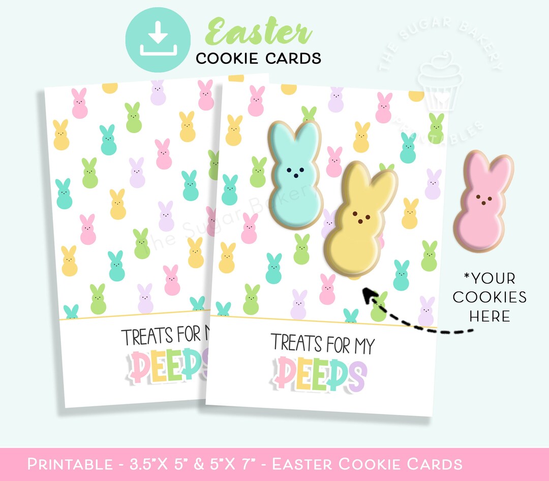 Treat for My PEEPS Cookie Card, Easter Cookie Cards, Easter Bunny ...