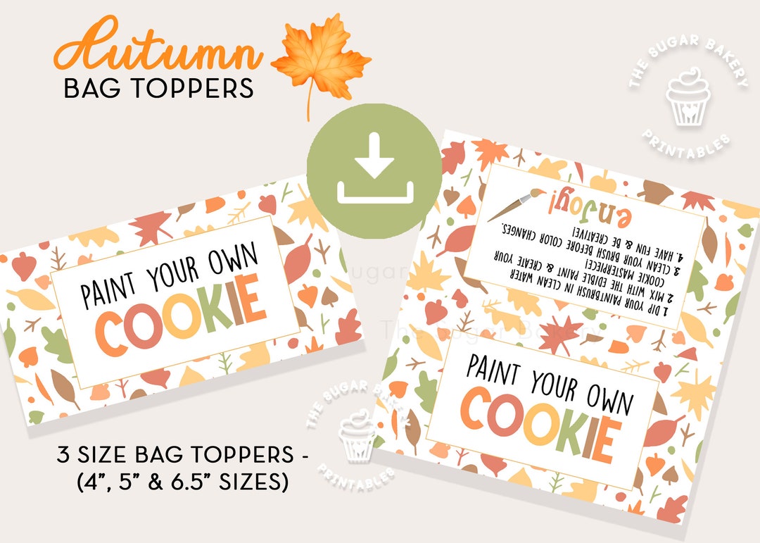 PYO Cookie Autumn and Fall Bag Topper, PYO Cookie Topper, PYO Fall ...