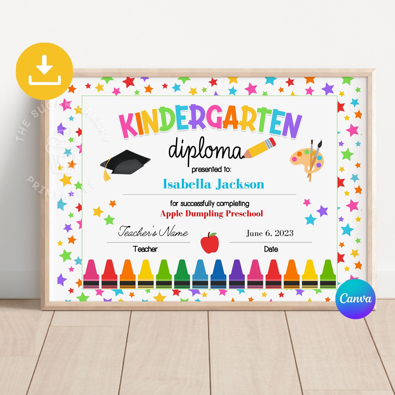 Editable Kindergarten Diploma, Kindergarten Graduation Diploma ...