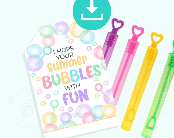 Summer Gift Tag | I Hope Your Summer Bubbles With Fun | End of Year Tag ...