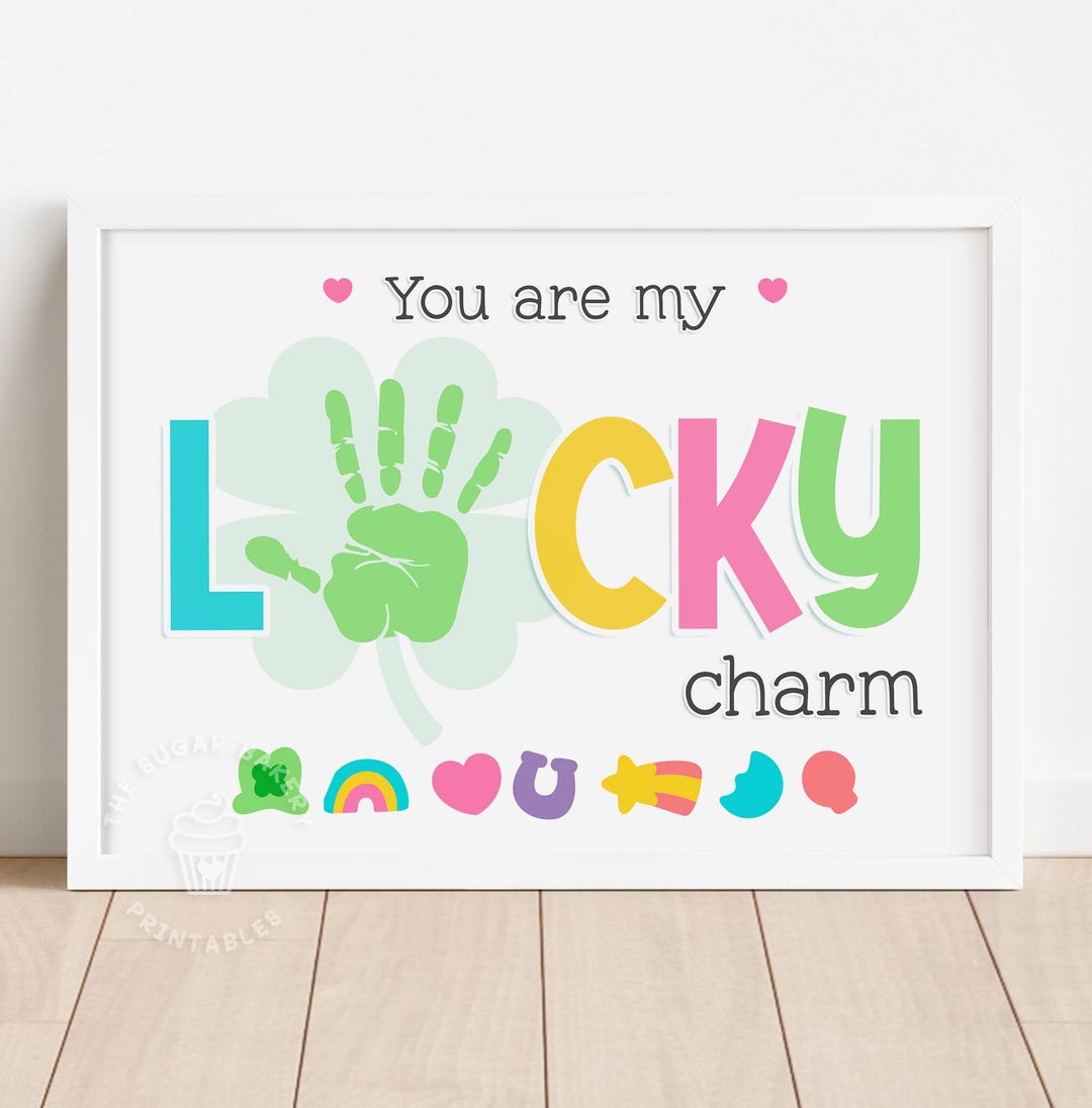 St Patricks Day Handprint Craft, LUCKY CHARM Handprint Footprint Art ...