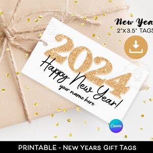 Printable New Years Tags 2024, Happy New Years Gift Tag, New Years ...