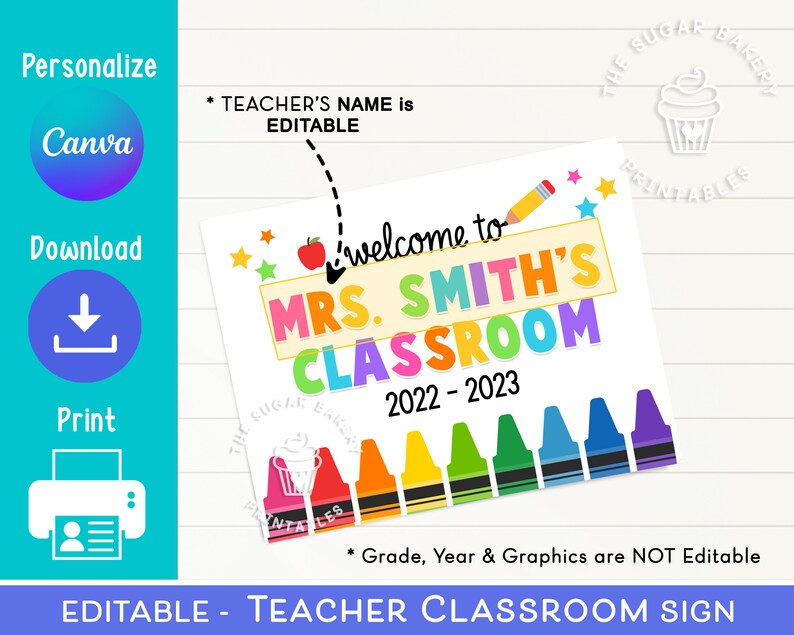 First Day of School CLASSROOM SIGN Welcome to My Classroom - Etsy