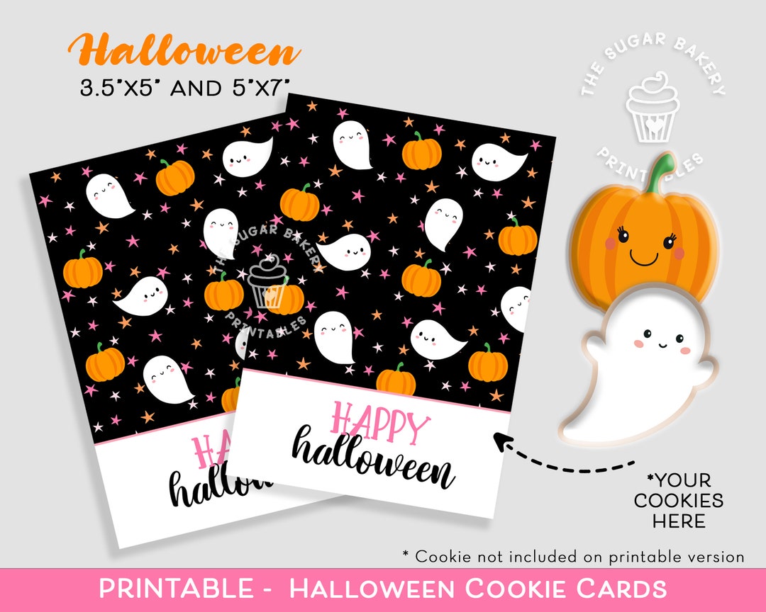 Happy Halloween Cookie Card, 3.5x5 Mini Cookie Card, 5x7 Cookie Card ...