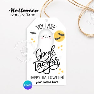 Printable Happy HALLOWEEN Gift Tag, Editable Halloween Favor Tag for ...