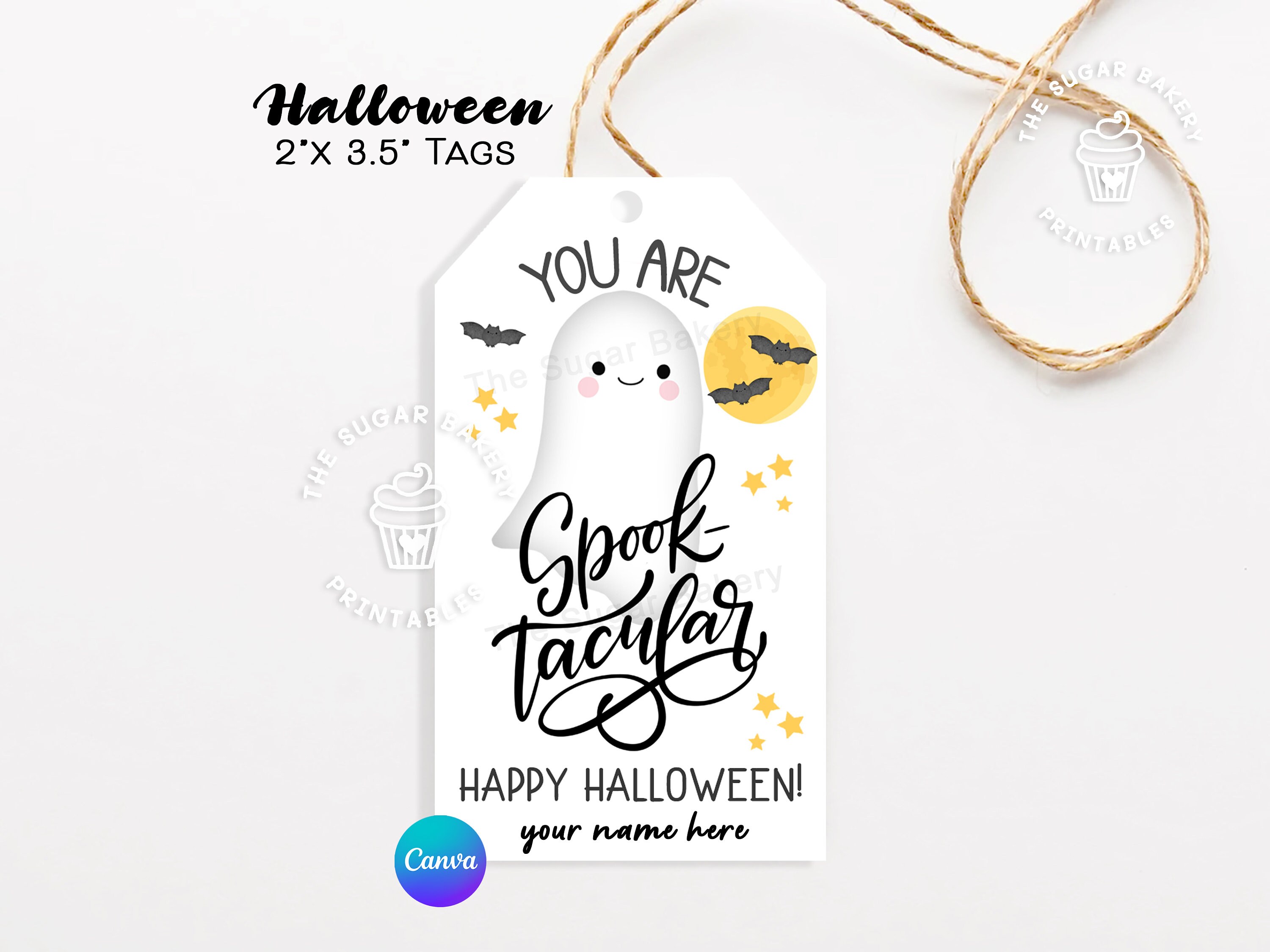 Printable Happy HALLOWEEN Gift Tag, Editable Halloween Favor Tag for ...