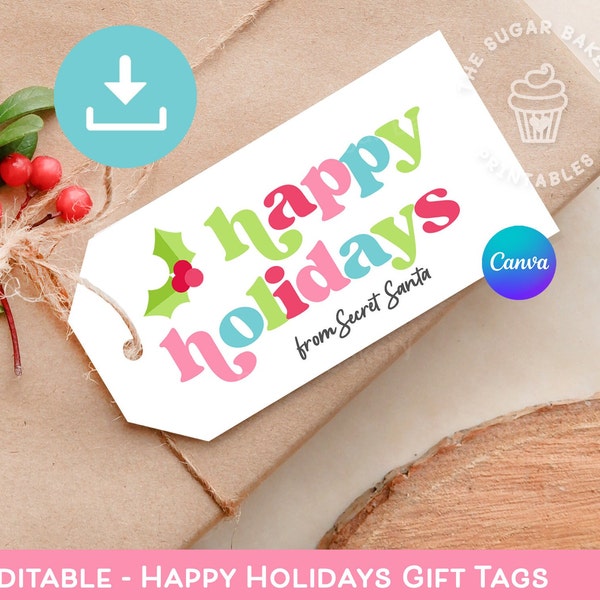 Happy Holiday Tags - Etsy