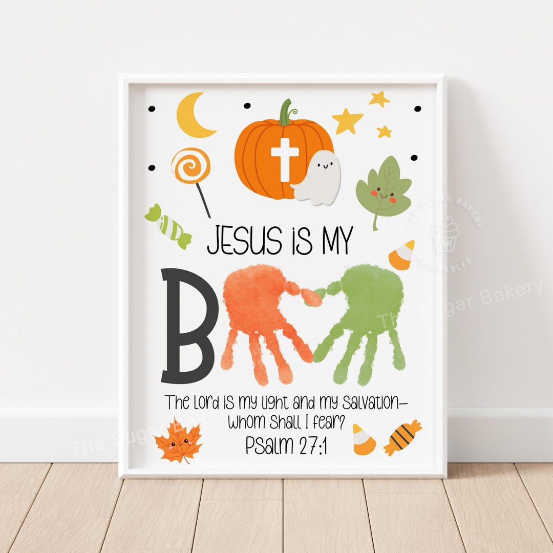 Jesus is My BOO Christian Handprint Art, Pumpkin Fall Halloween ...