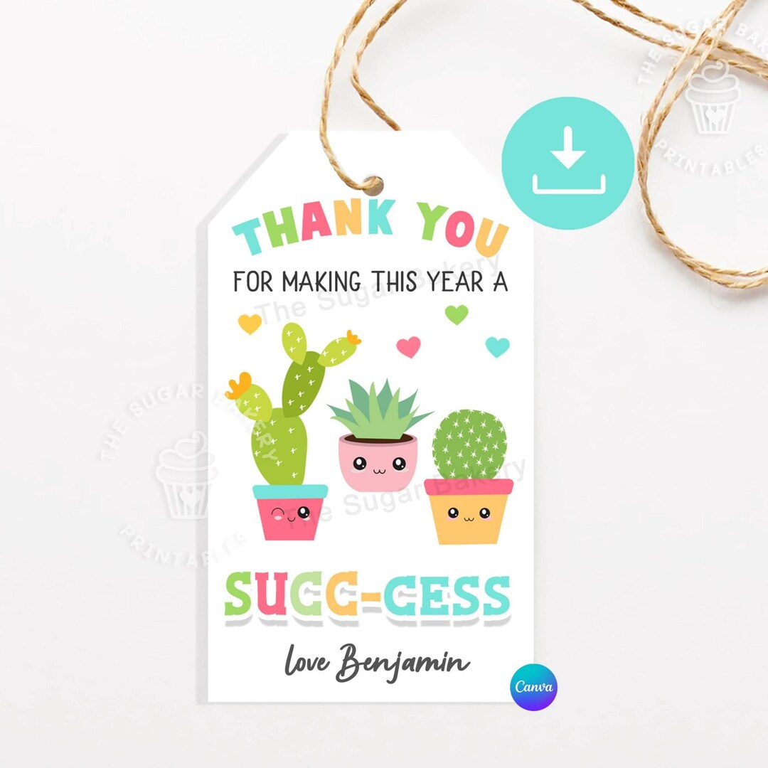 Teacher Appreciation Gift SUCCULENT Gift Teacher Staff Gift Editable ...