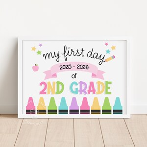 First Day of 2nd Grade School Sign Printable Second Grade SIGN Back to ...